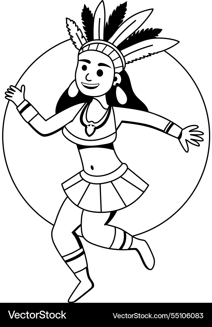 Aztec dancer Royalty Free Vector Image - VectorStock