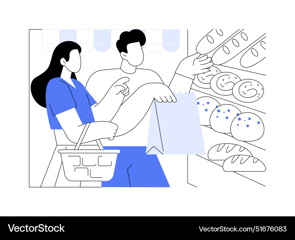 Bakery department isolated cartoon Royalty Free Vector Image