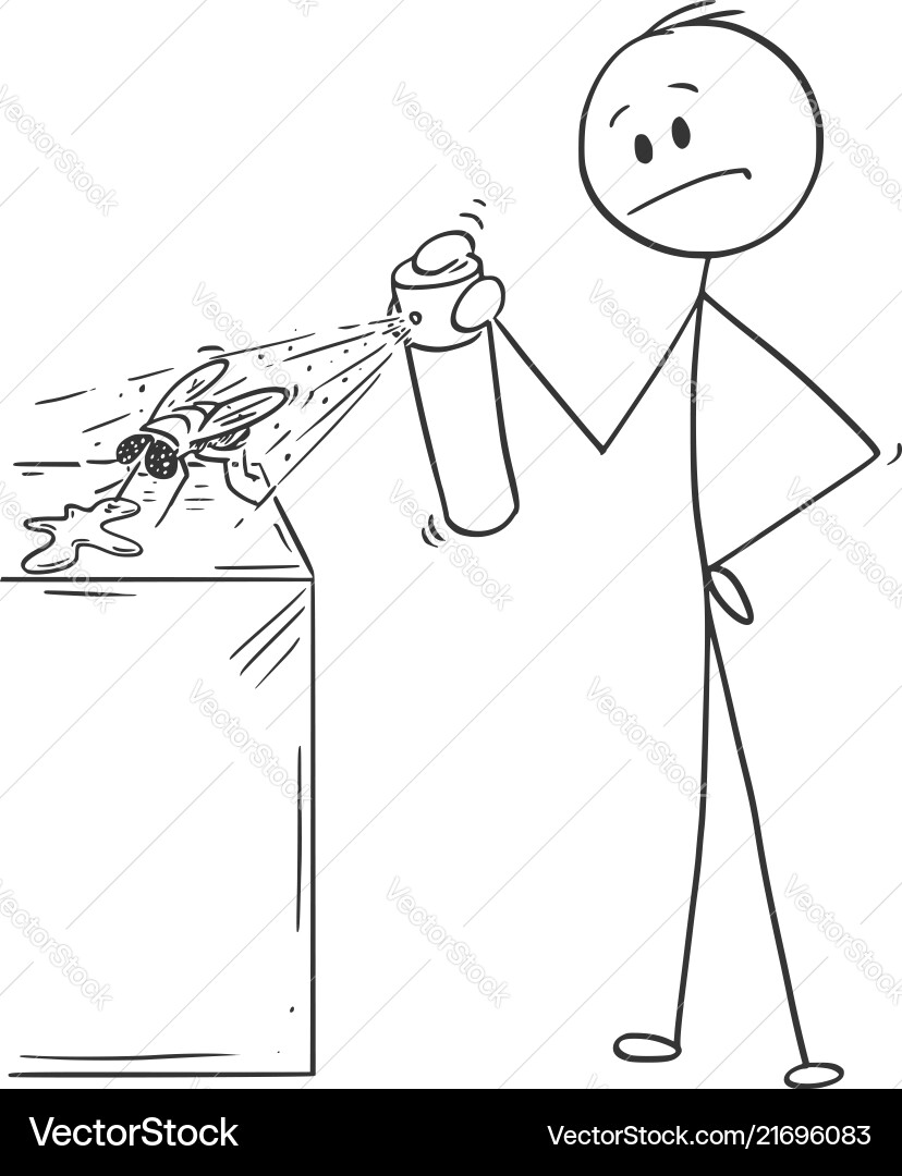 Cartoon man hitting and killing a fly Royalty Free Vector