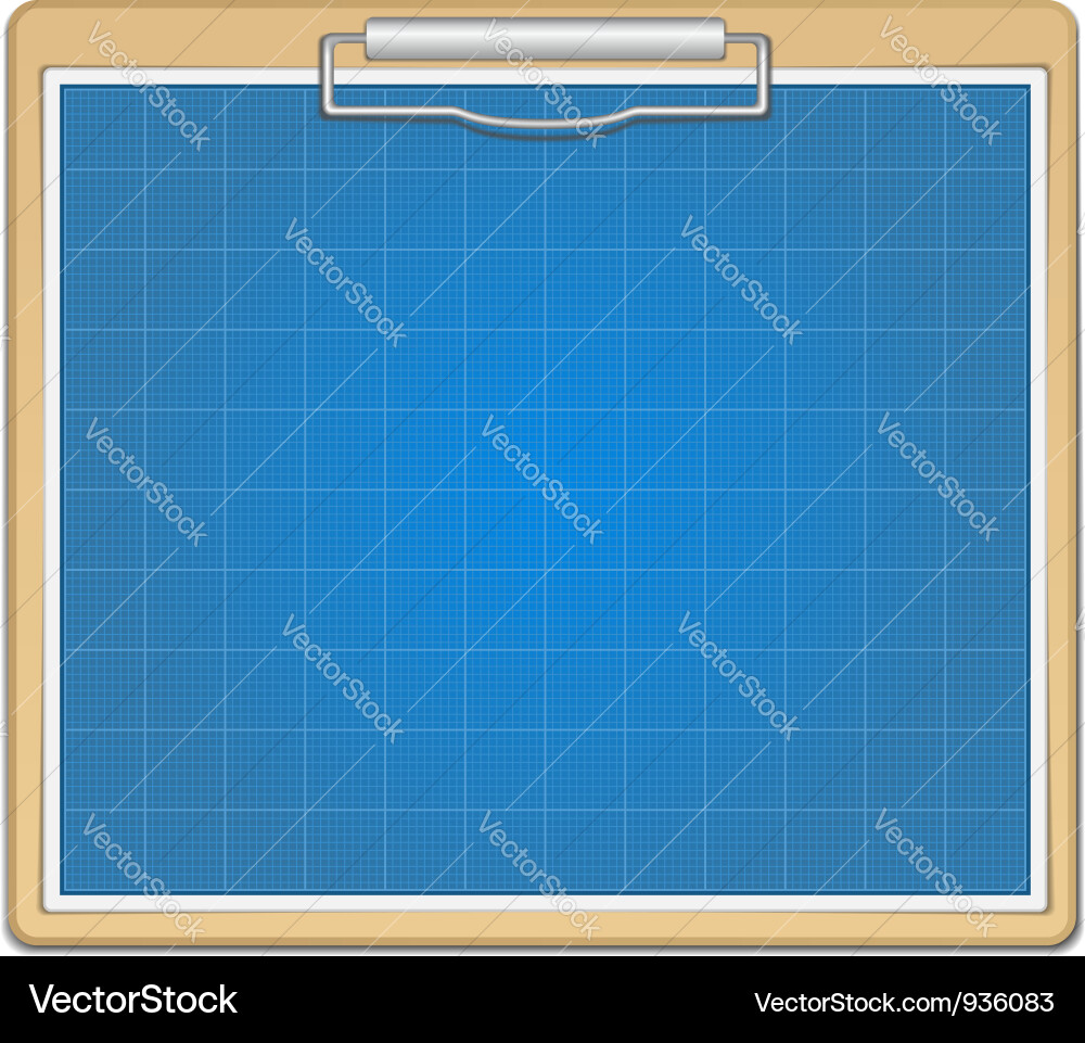 Clipboard with blueprint Royalty Free Vector Image