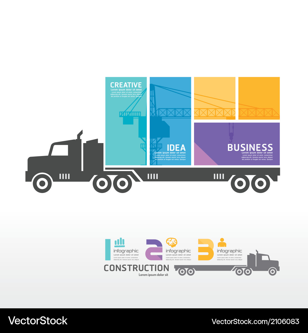 Container Truck Infographic Template Royalty Free Vector
