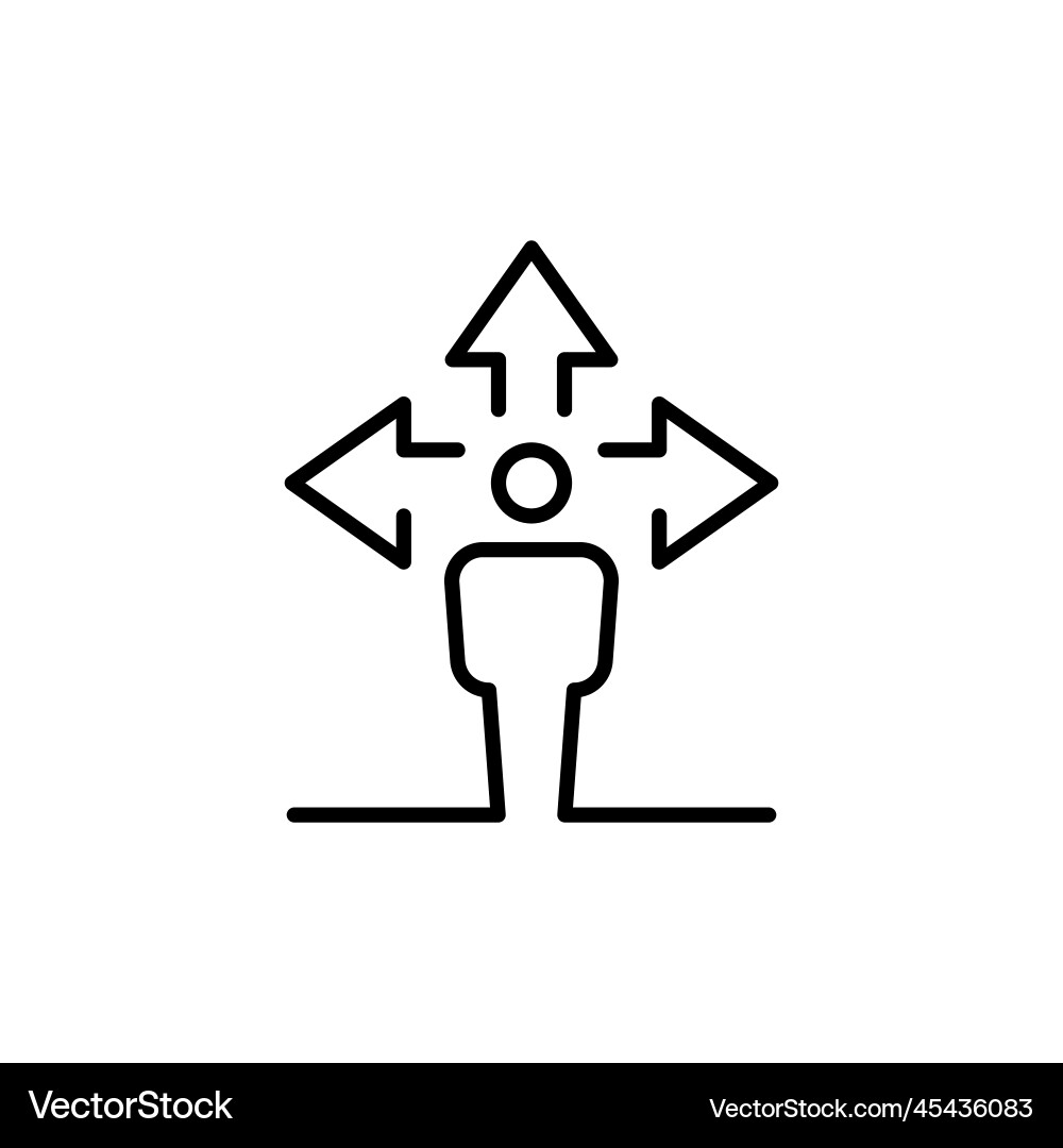 Decision Making Crossroads Icon Royalty Free Vector Image