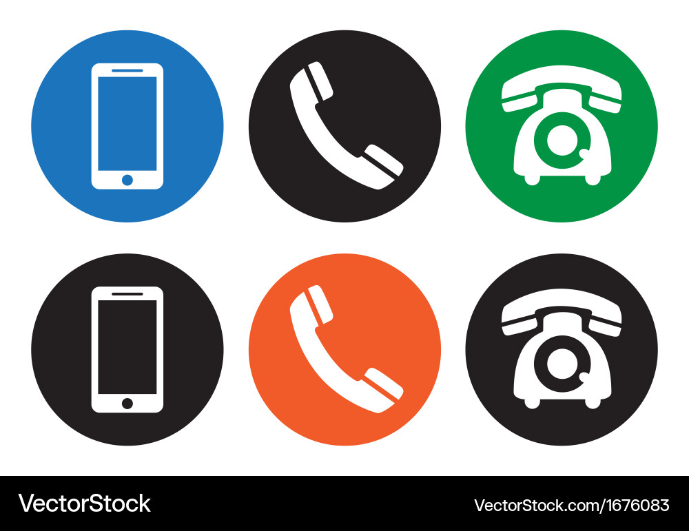 Phone Icon Set Royalty Free Vector Image - VectorStock