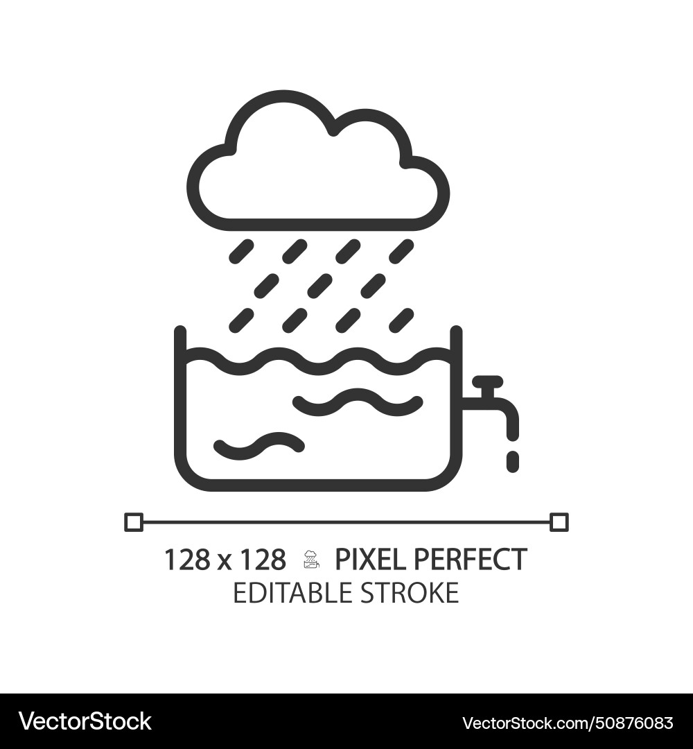 Rain water linear icon Royalty Free Vector Image