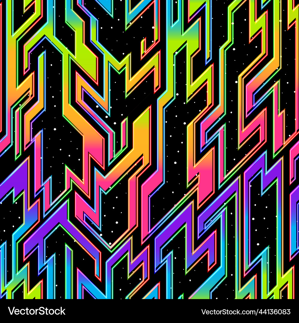 Rainbow futuristic geometric pattern Royalty Free Vector