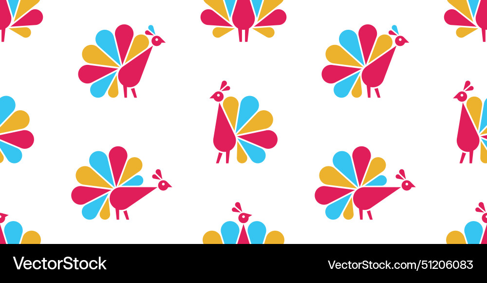 Seamless pattern with peacocks Royalty Free Vector Image