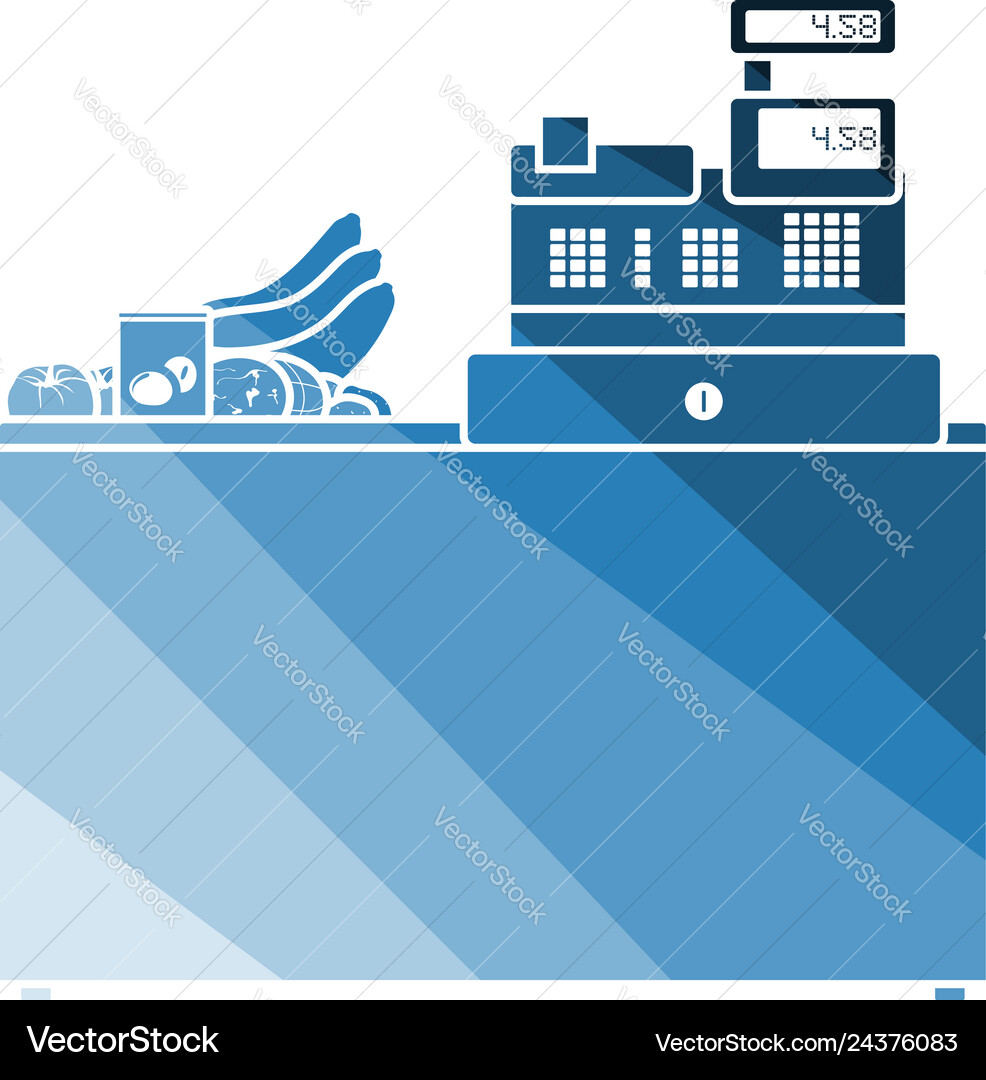 Supermarket store counter desk icon Royalty Free Vector