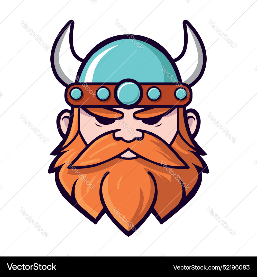 Viking head logo cartoon symbol Royalty Free Vector Image