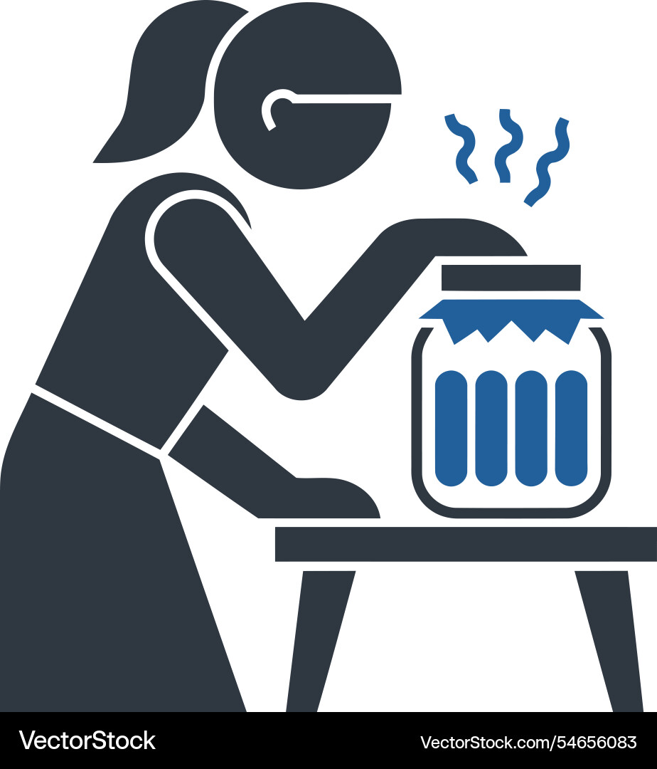 Woman opening jar icon Royalty Free Vector Image