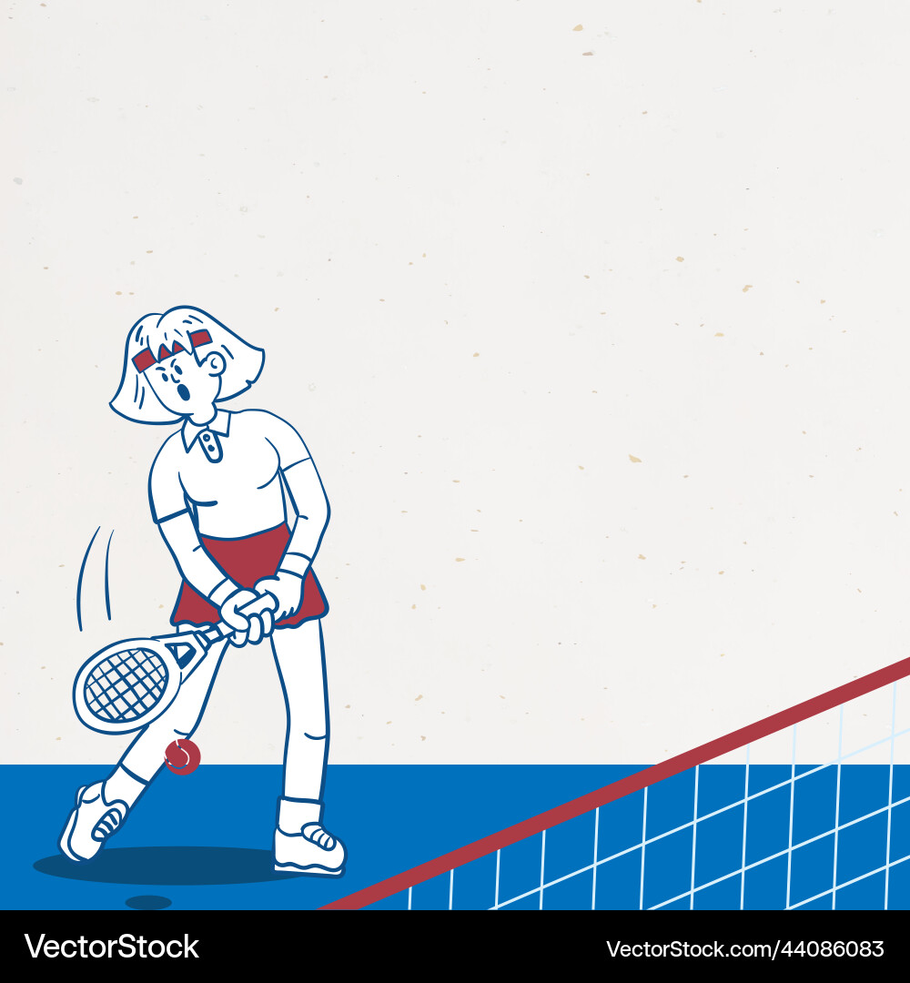 Woman playing tennis Royalty Free Vector Image