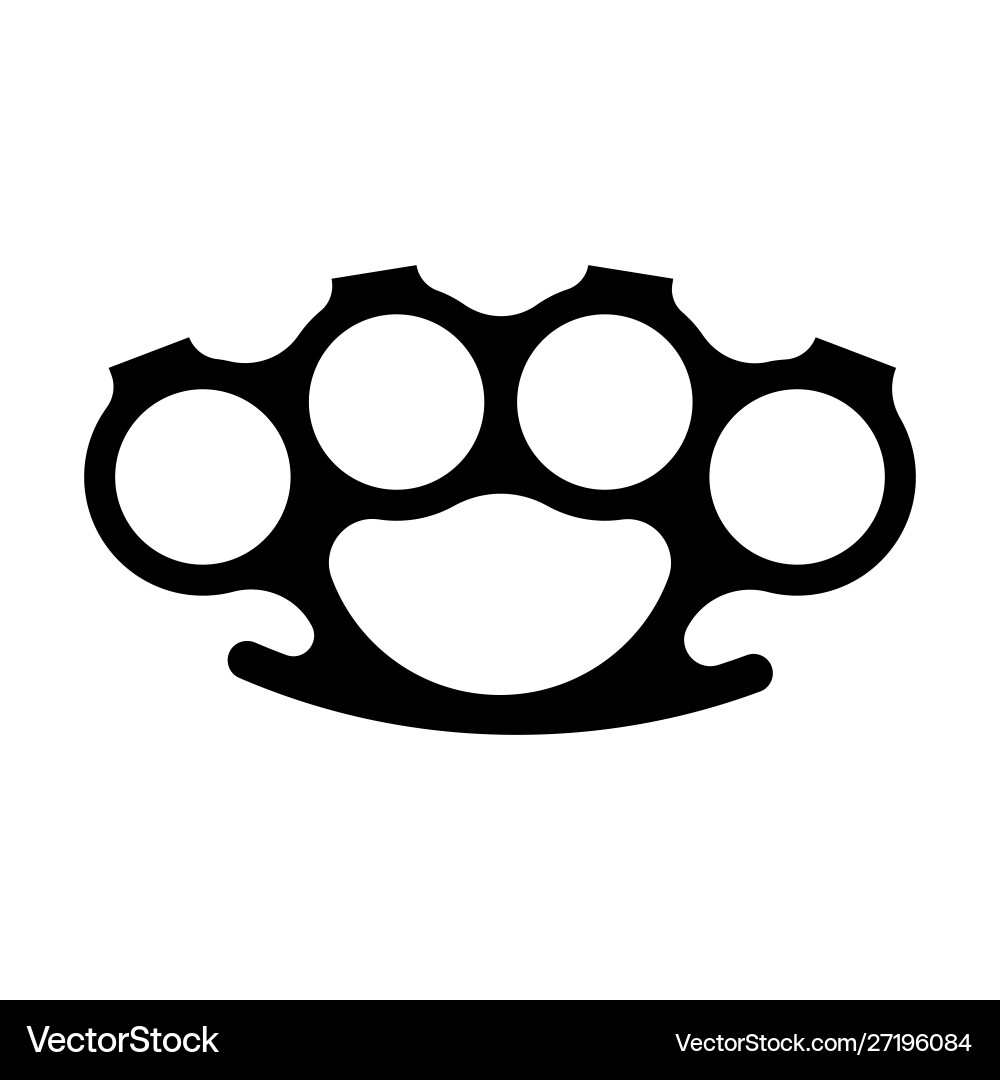 Brass knuckles silhouette Royalty Free Vector Image