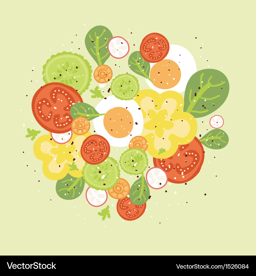 Fresh salad Royalty Free Vector Image - VectorStock