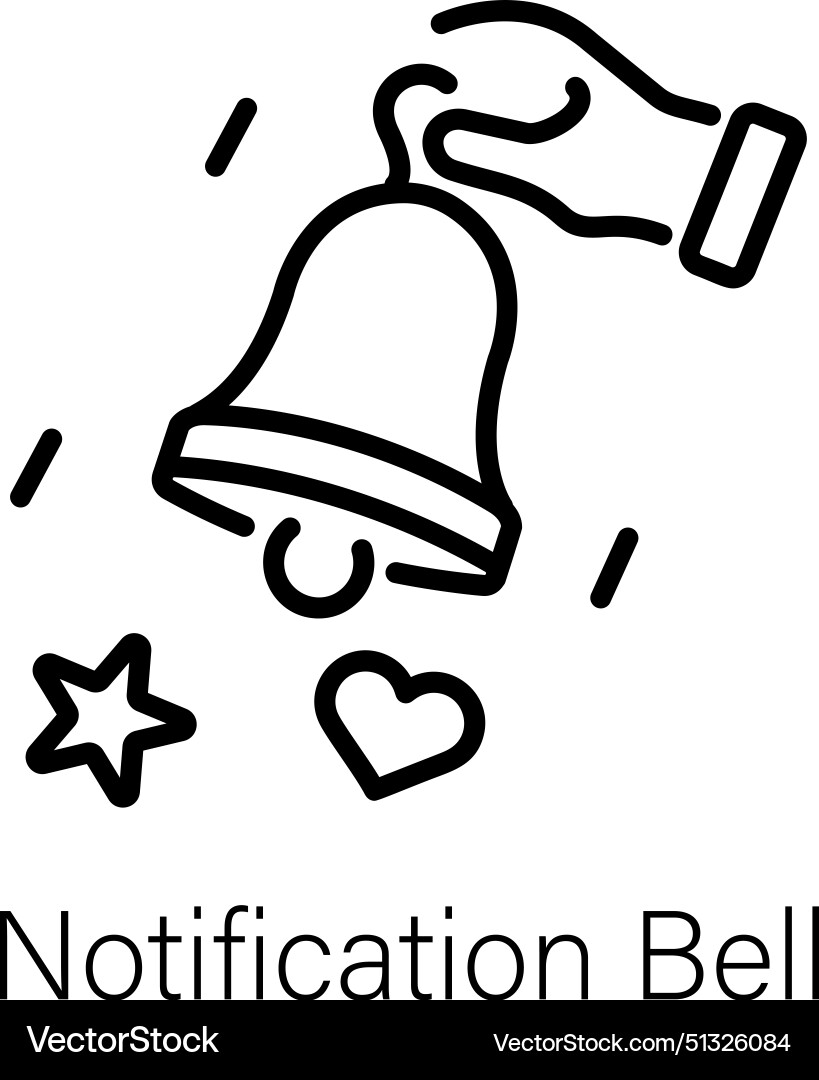 Notification bell Royalty Free Vector Image - VectorStock