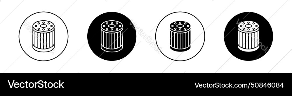 Oil filter icon set car engine fuel filtration Vector Image