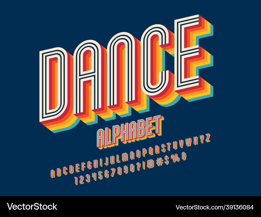 Retro font Royalty Free Vector Image - VectorStock