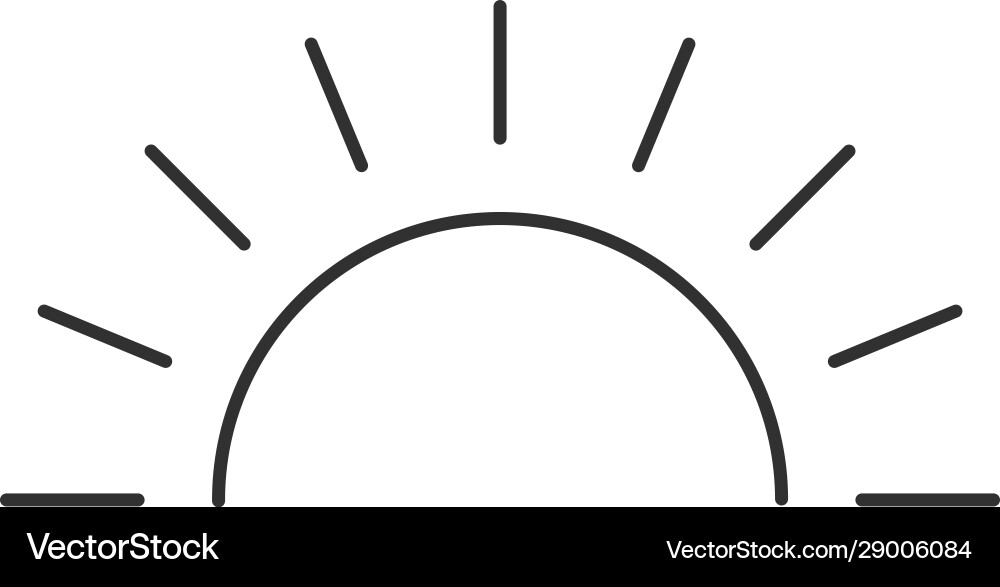 Sunrise icon editable stroke sun rise symbol Vector Image