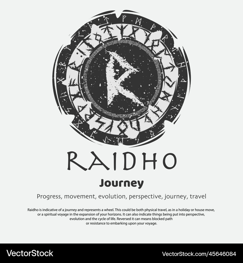 Viking raiho rune dark circle shield Royalty Free Vector