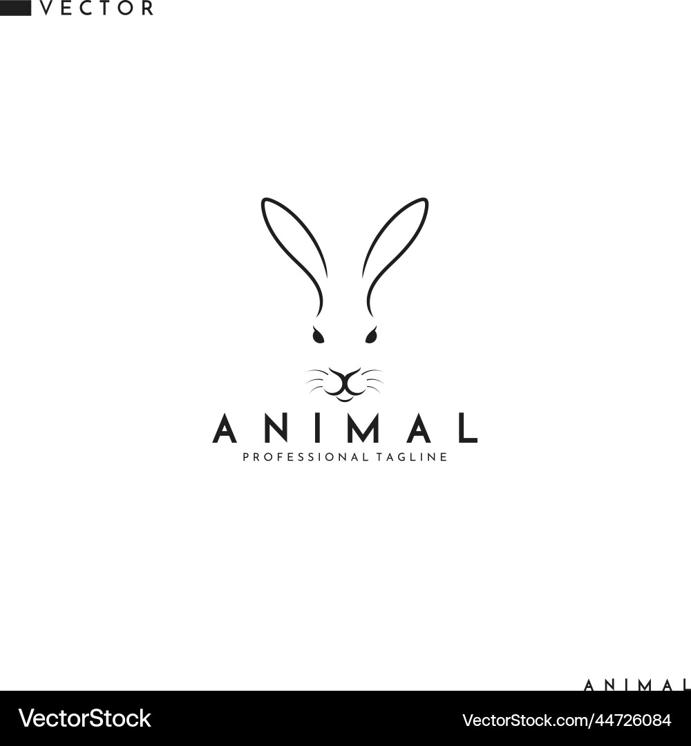 White rabbit logo Royalty Free Vector Image - VectorStock