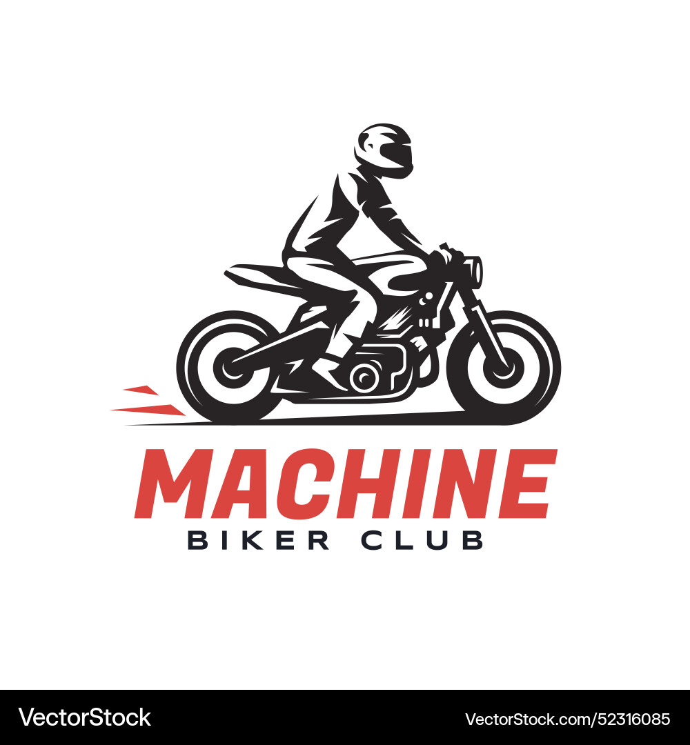 Biker logo template design Royalty Free Vector Image