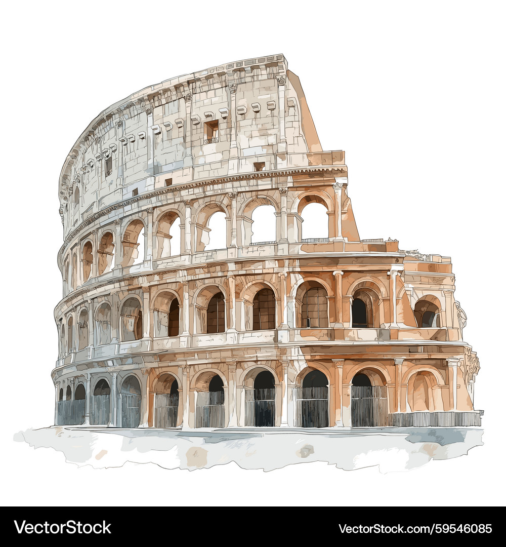 Colosseum watercolor Royalty Free Vector Image