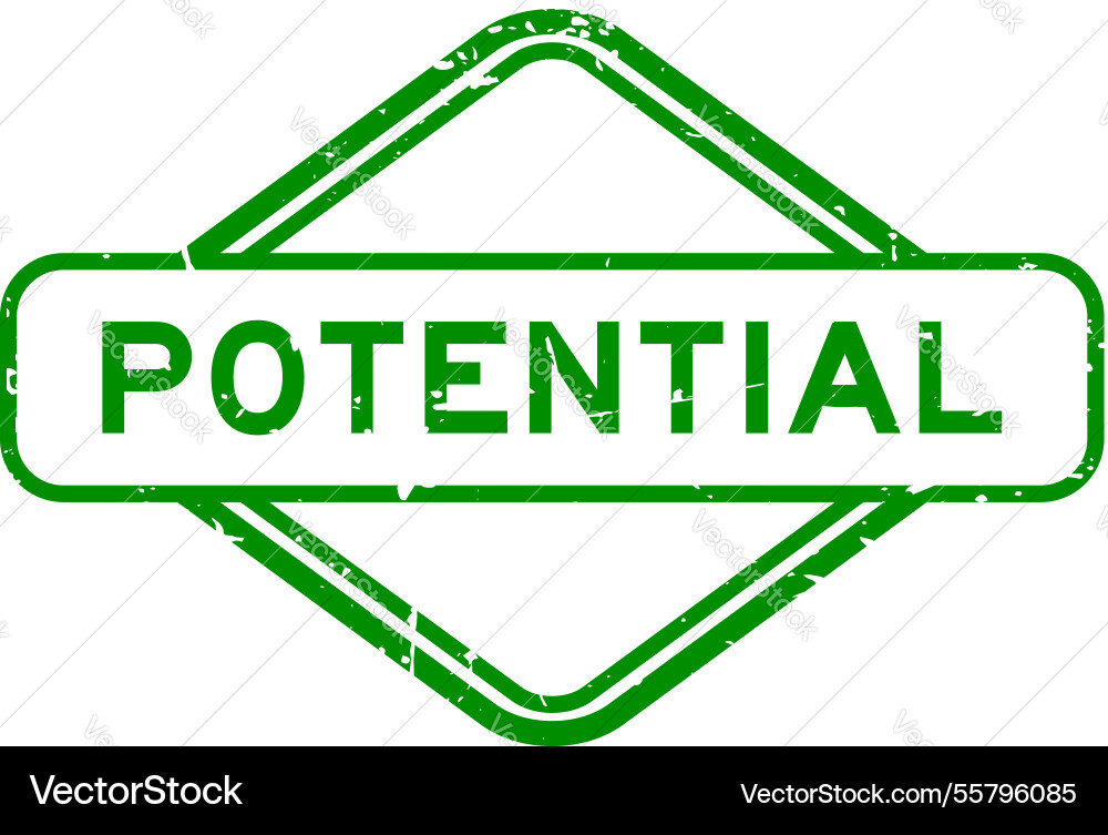 Grunge green potential word rubber seal stamp Vector Image