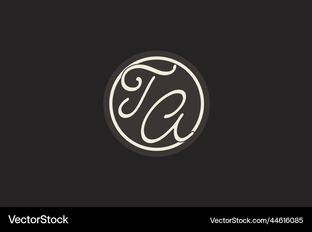 Initial letter ta monogram logo with simple Vector Image