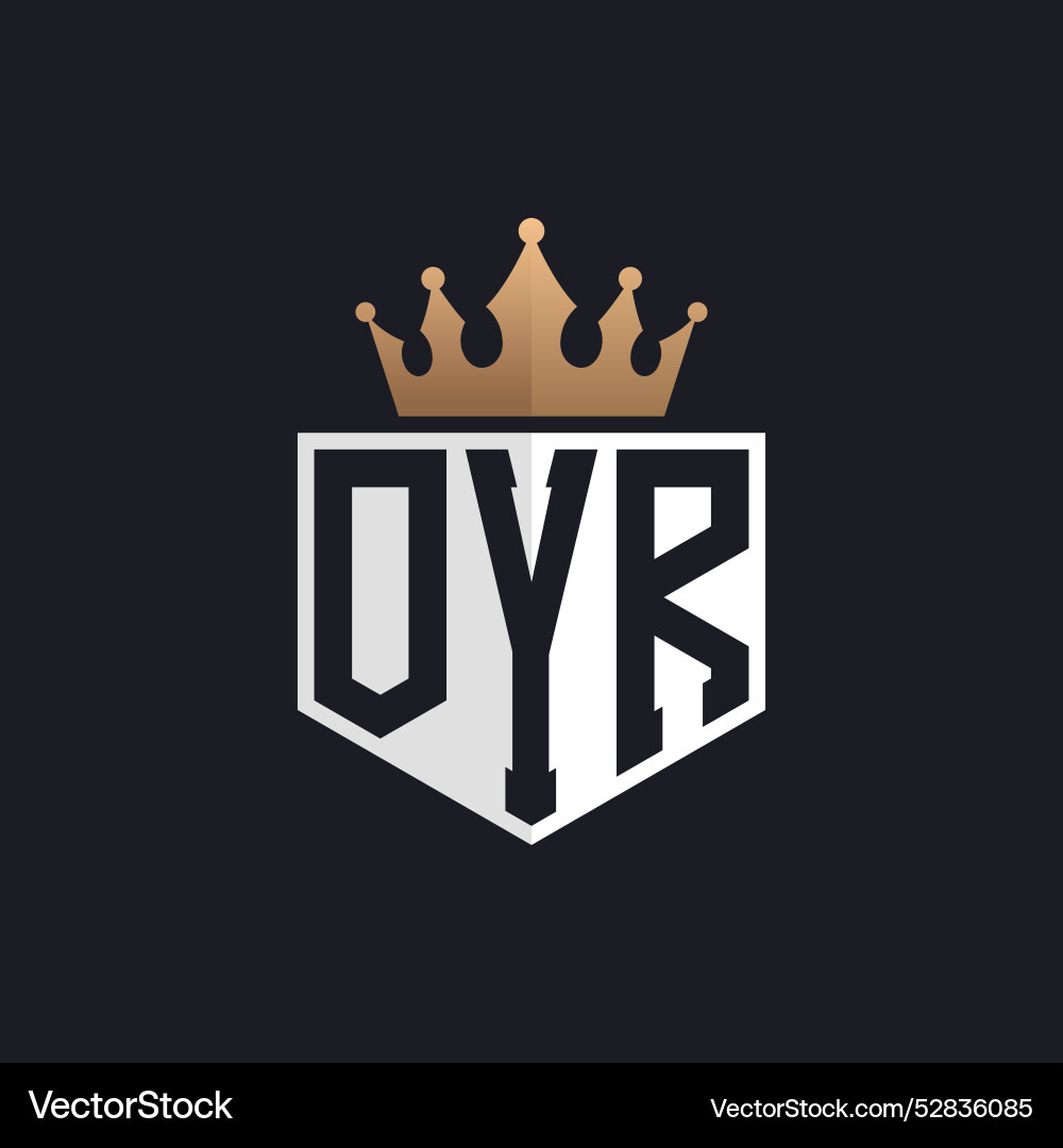 Luxury oyr logo with crown elegant initials Vector Image