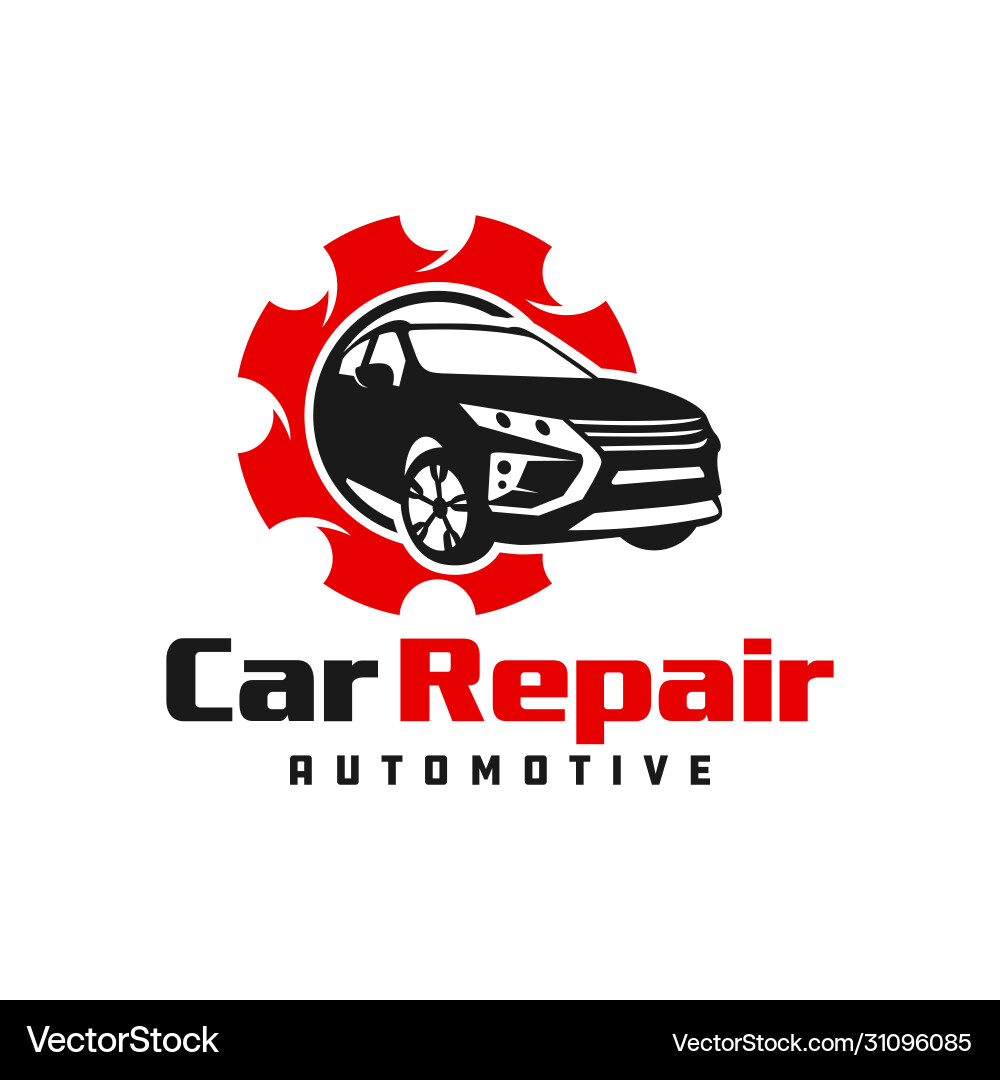 Modern car repair logo design Royalty Free Vector Image