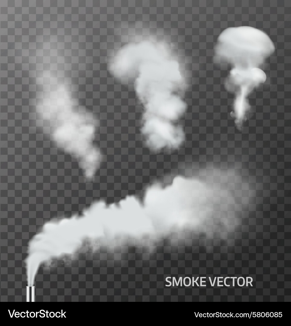 Realistic Smoke and Steam Collection Royalty Free Vector