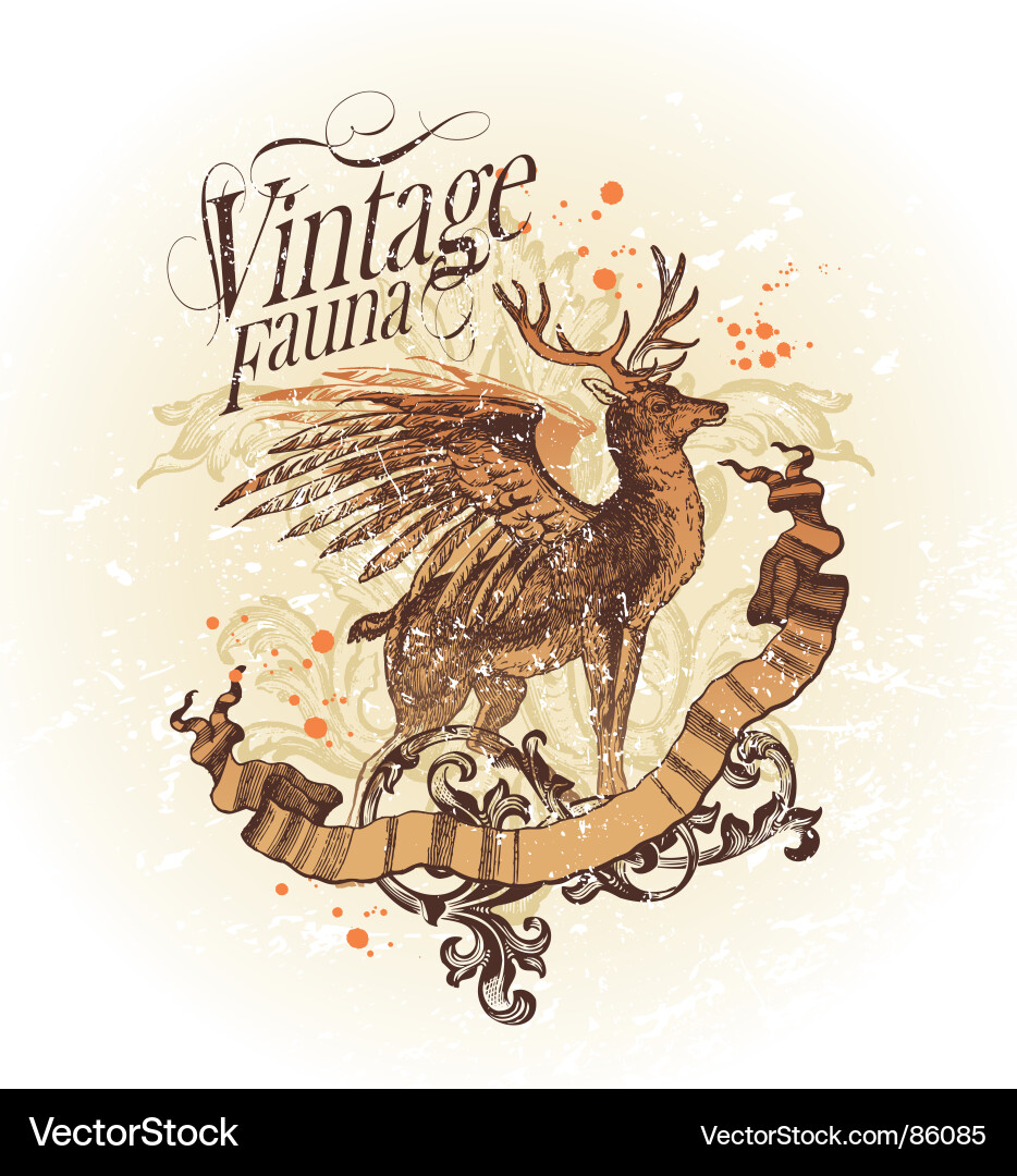 Rustic Wildlife Print Royalty Free Vector Image