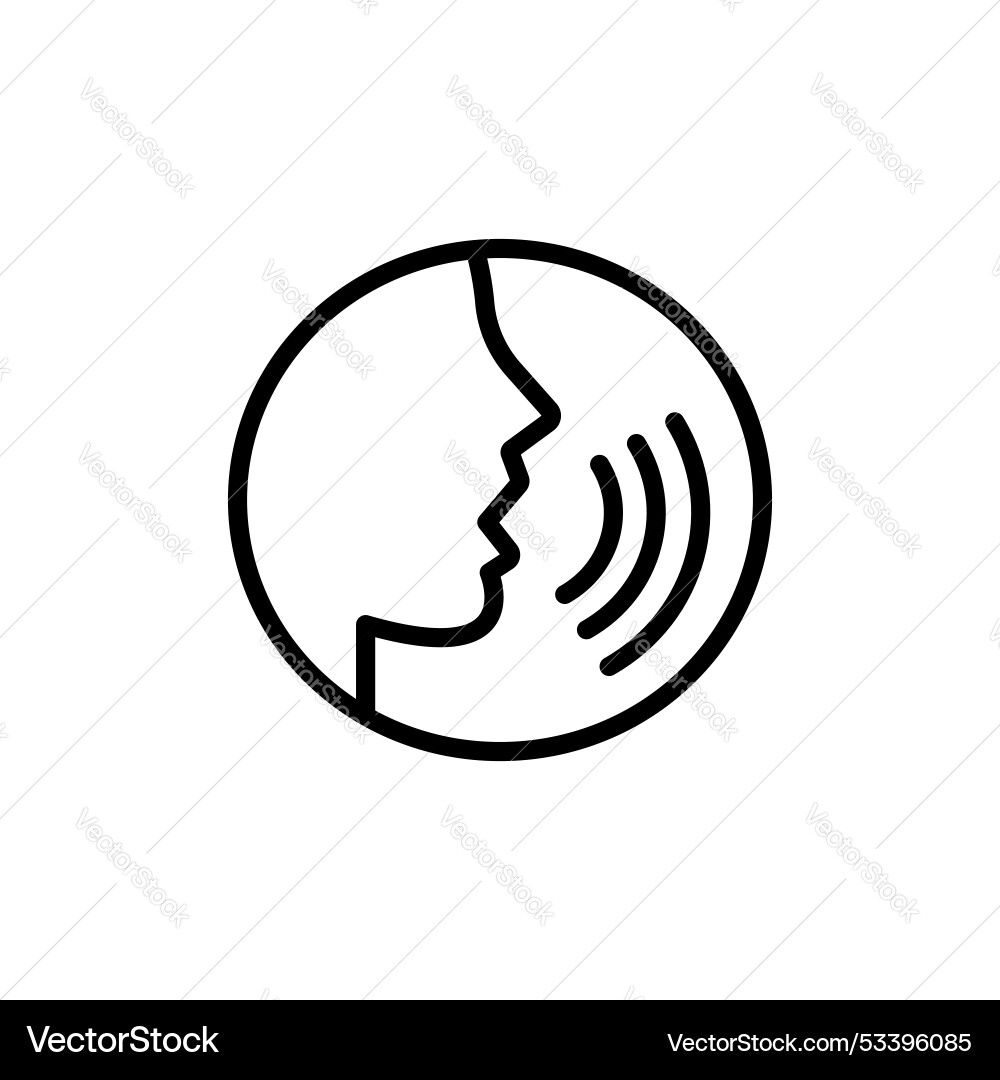 Voice control line icon isolated on white Vector Image