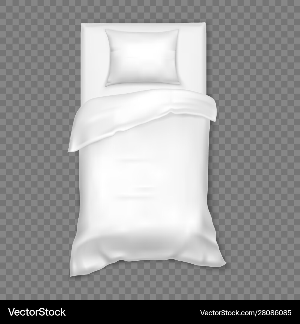 White single bed for one person sleep Royalty Free Vector