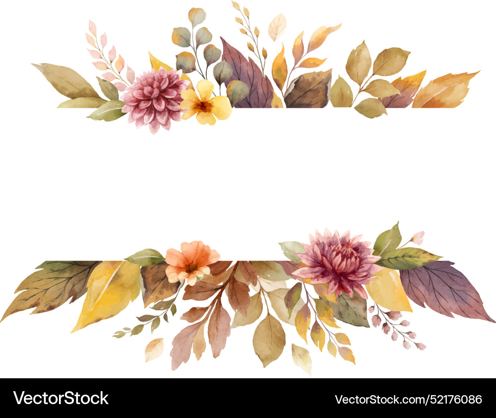 Autumn floral clipart fall Royalty Free Vector Image