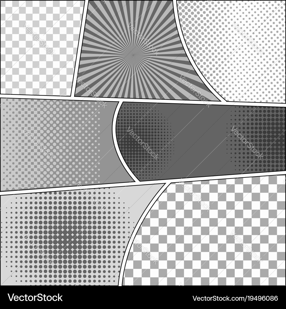 Comic monochrome templates set Royalty Free Vector Image