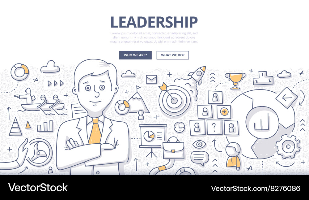 Leadership doodle concept Royalty Free Vector Image