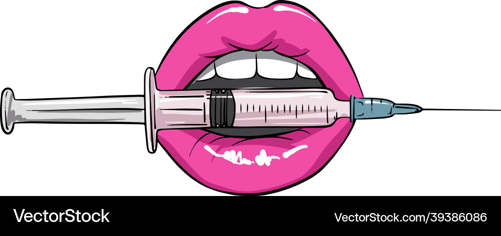 Lip injection cosmetic medical Royalty Free Vector Image