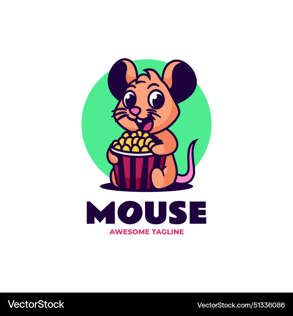 Logo mouse mascot cartoon style Royalty Free Vector Image