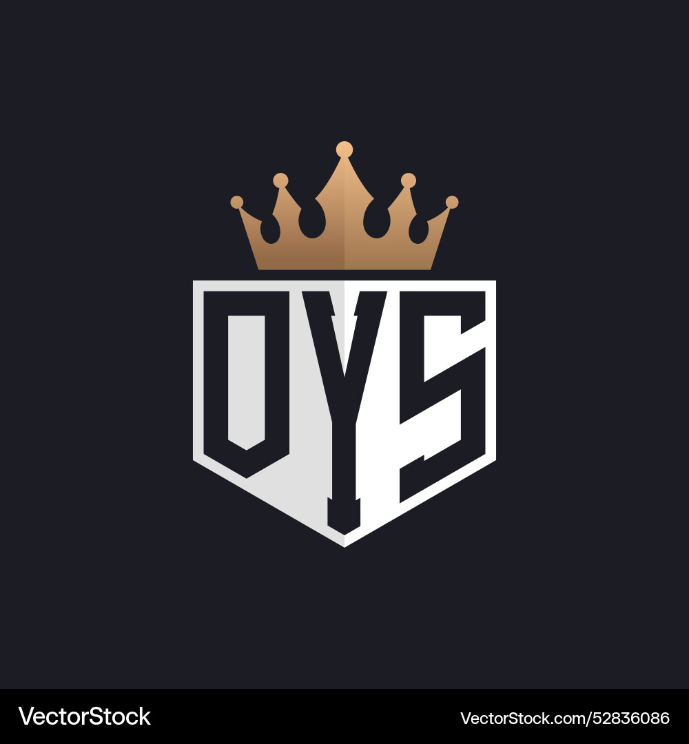 Luxury oys logo with crown elegant initials Vector Image