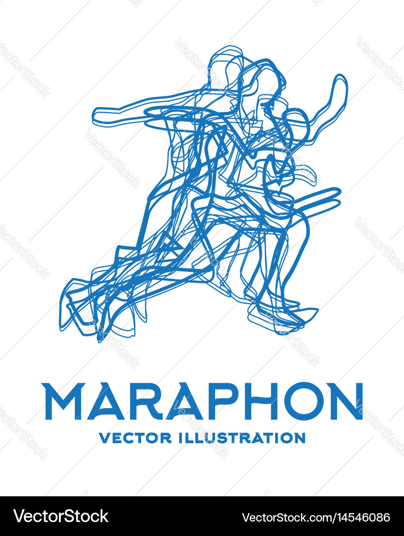 Marathon Runners Concept Royalty Free Vector Image
