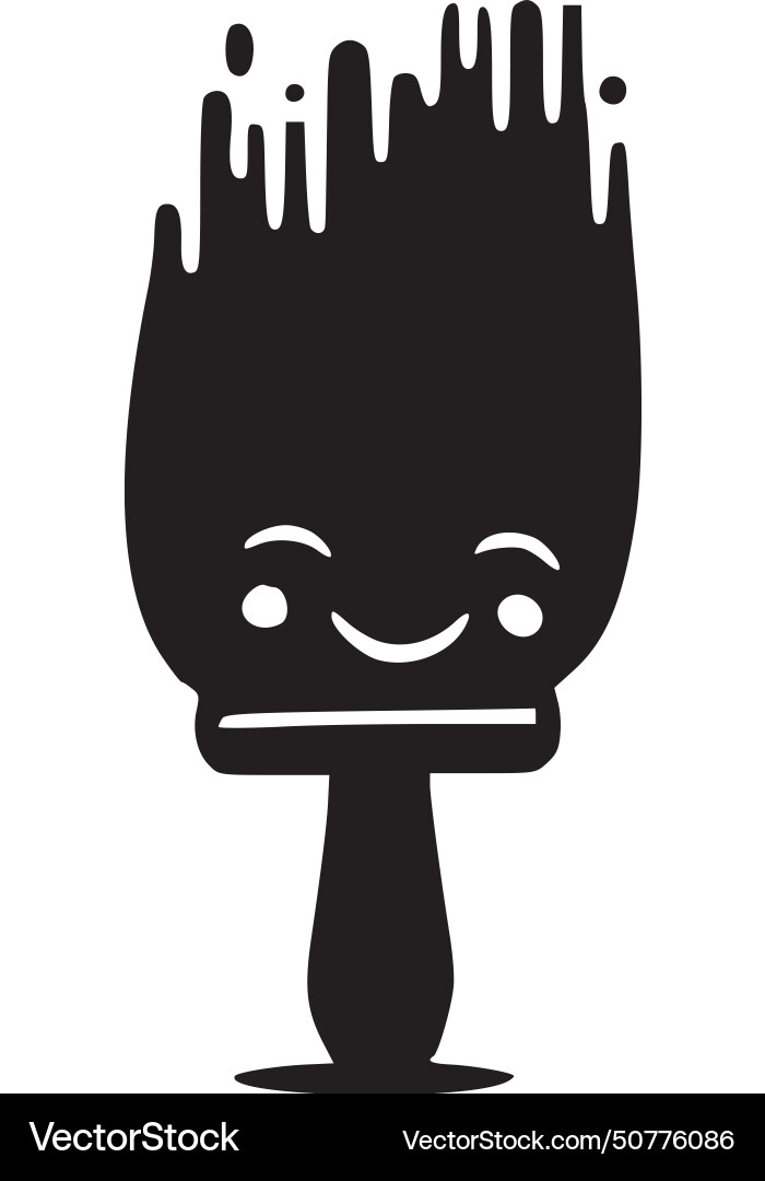 Paintbrush - black and white isolated icon Vector Image