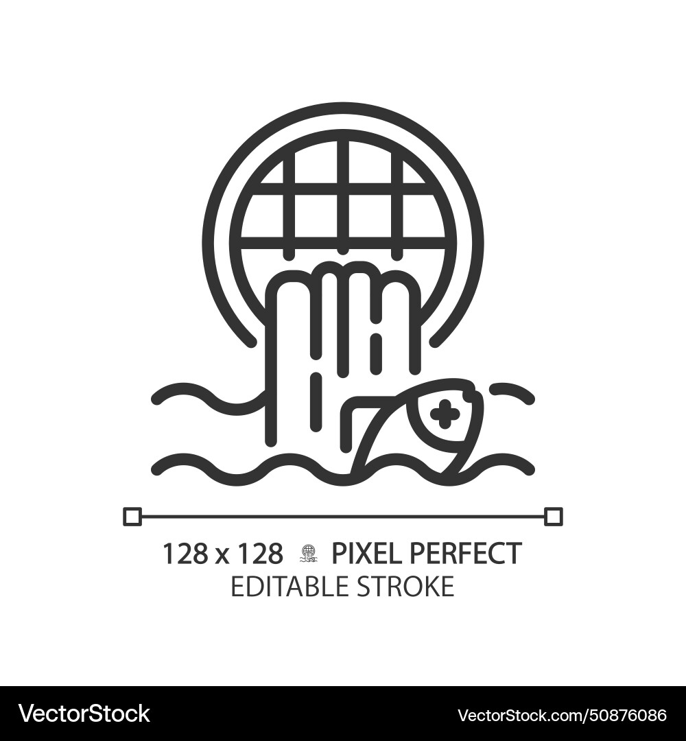Water pollution linear icon Royalty Free Vector Image
