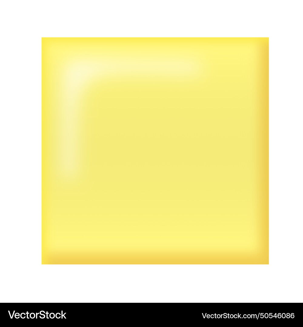 Yellow square shape element clipart 3d icon Vector Image