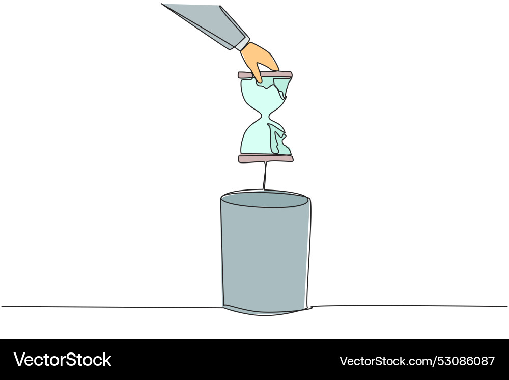 Continuous one line drawing businessman hand Vector Image