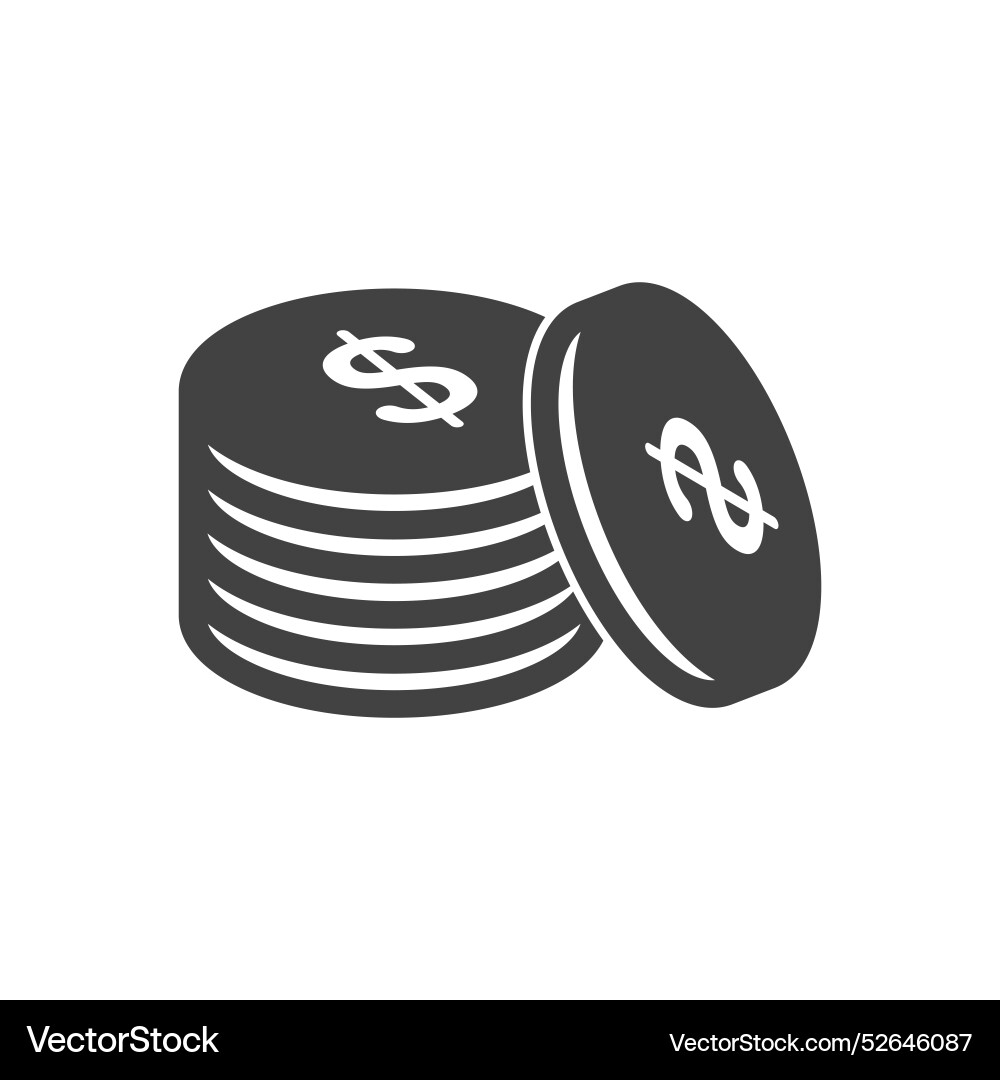 Dollar cents icon single coin penny design Vector Image