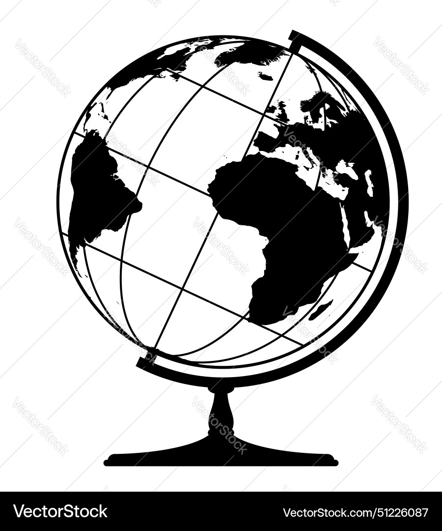 Earth globe spherical model - world map Royalty Free Vector