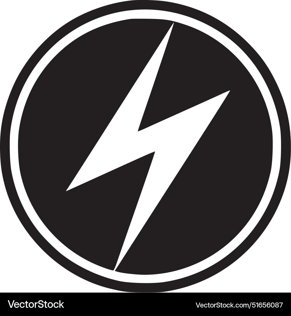 Electricity - black and white isolated icon Vector Image