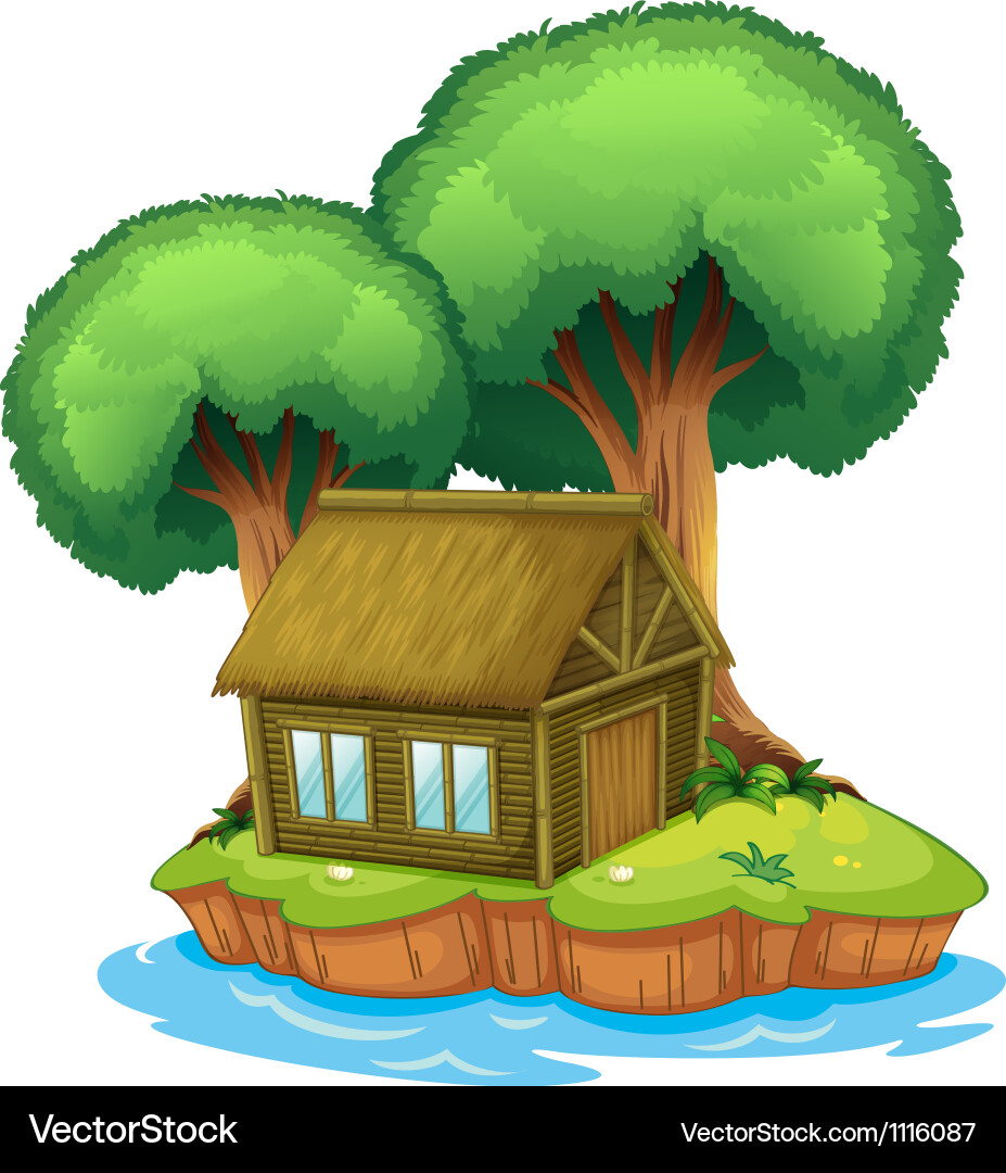 House on an island Royalty Free Vector Image - VectorStock