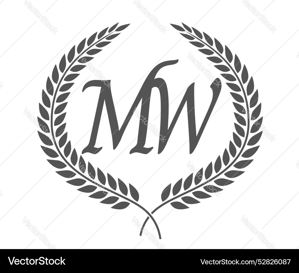 Initial letter m and w mw monogram logo design Vector Image