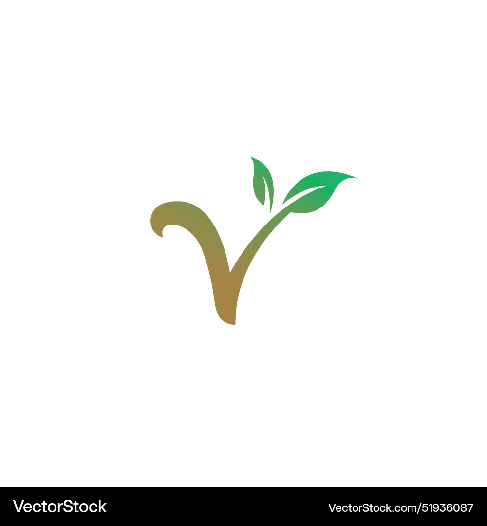 Letter v leaf logo icon design Royalty Free Vector Image