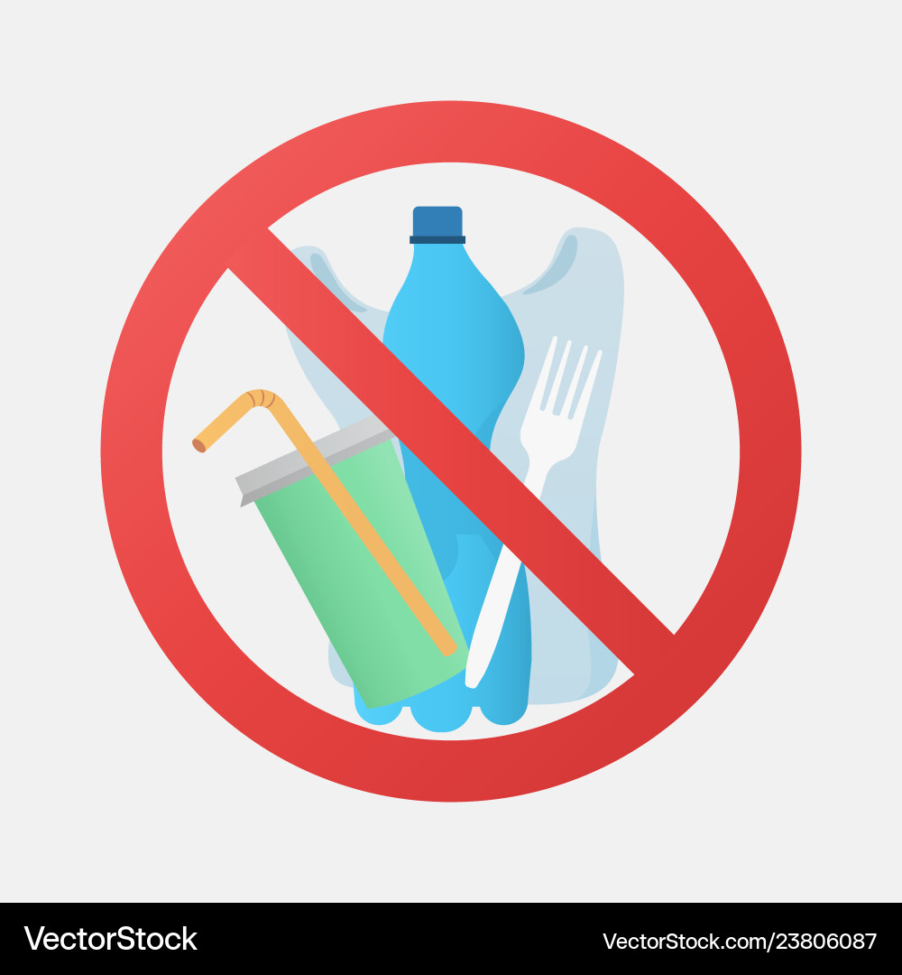 No plastic signal Royalty Free Vector Image - VectorStock